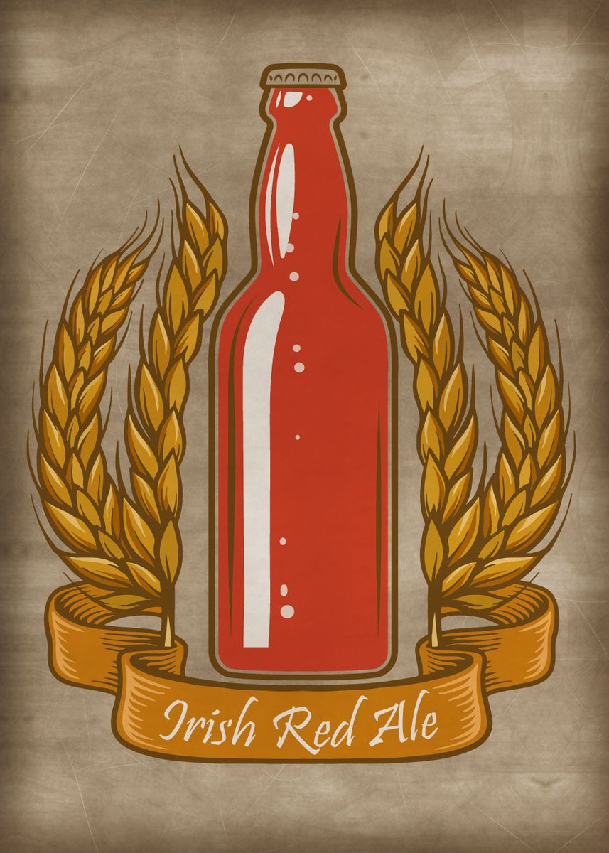 'Irish Red Ale' Poster, picture, metal print, paint by XandYart | Displate