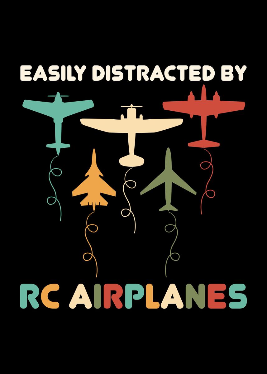 'Airplane RC Plane Pilot' Poster, picture, metal print, paint by ...