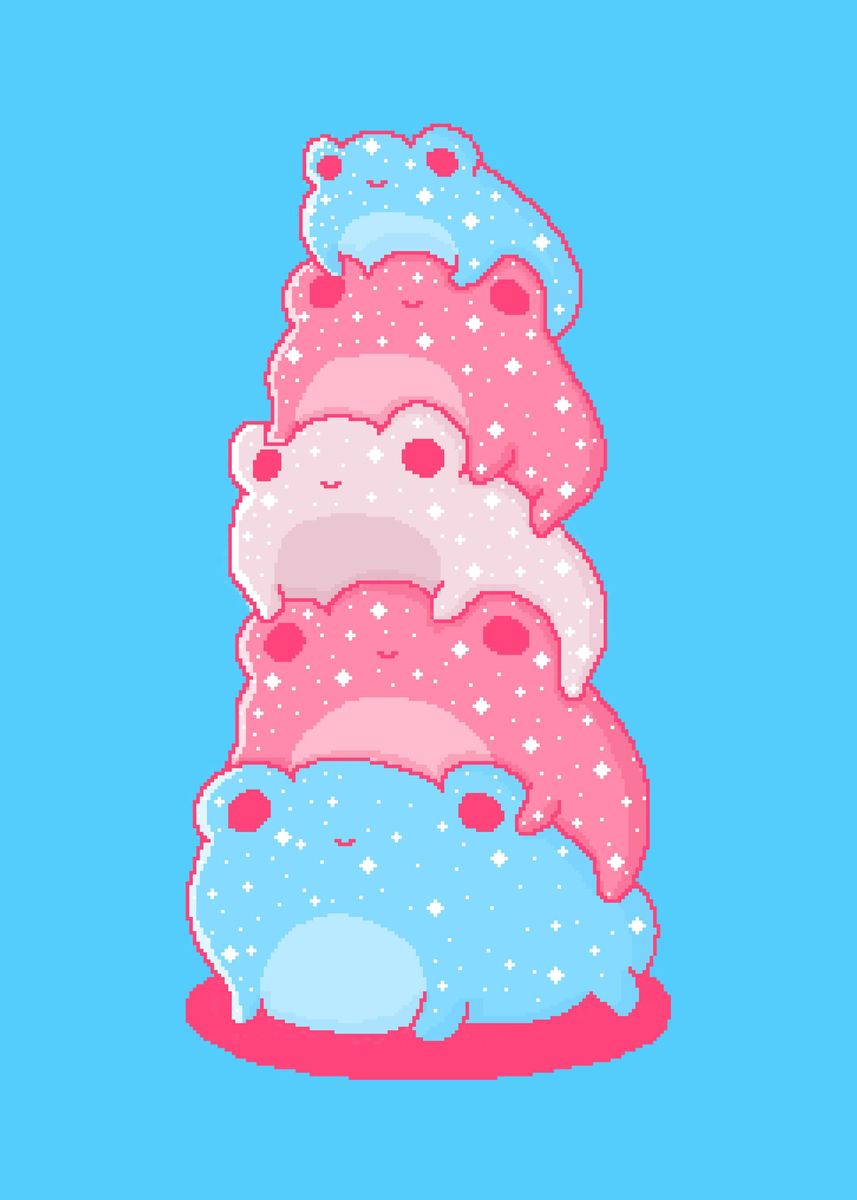 'Trans Pride 8Bit Frog' Poster, picture, metal print, paint by ...