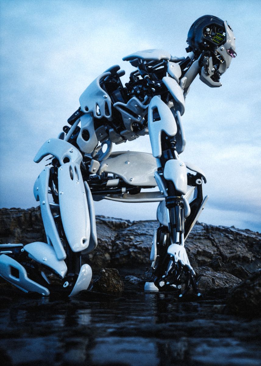 'Robots on Earth' Poster, picture, metal print, paint by Stephen ...