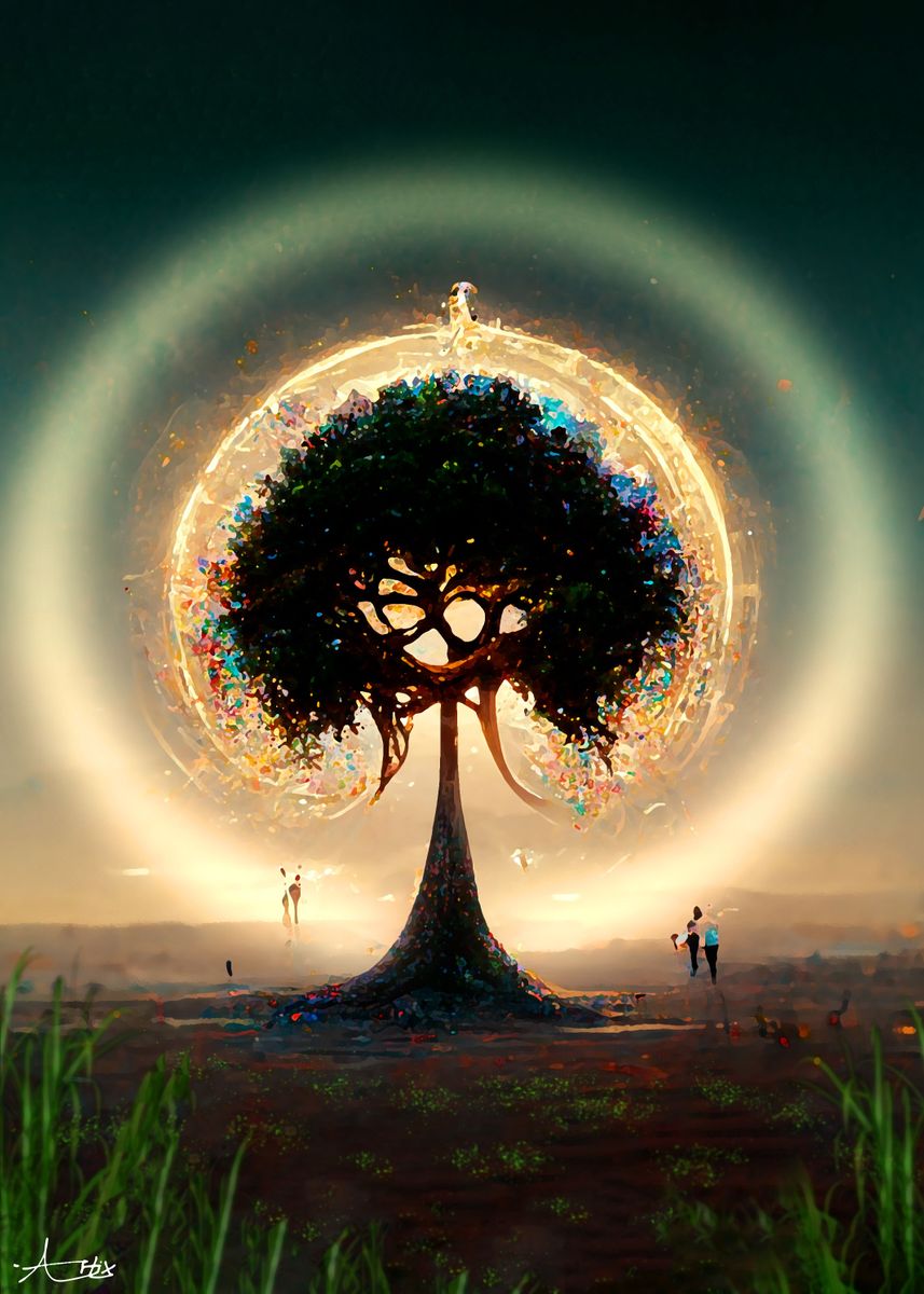 'Holy Tree' Poster, picture, metal print, paint by Artix | Displate