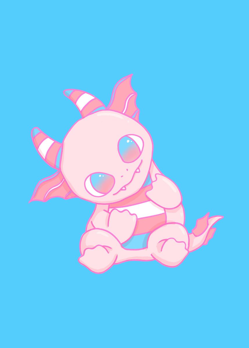 'Trans Pride Dragon' Poster by queerappear | Displate