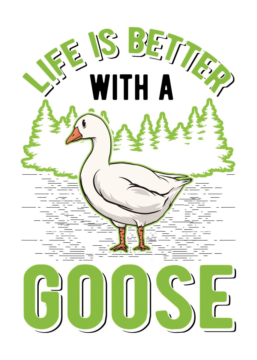 'Goose Geese Farmer' Poster, picture, metal print, paint by ...