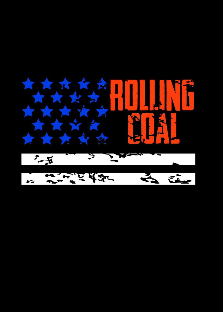 'Rolling Coal USA Flag' Poster by Steven Zimmer | Displate