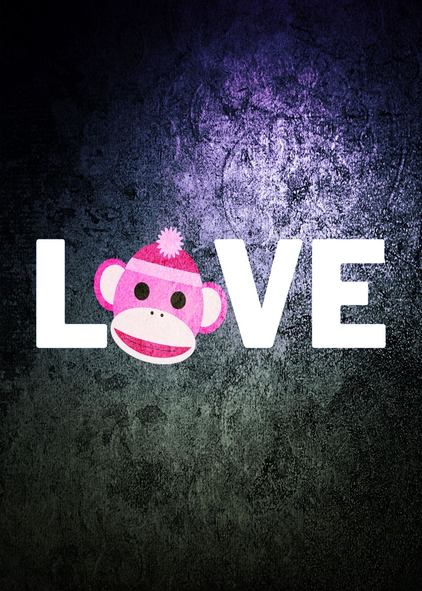 'Sock Monkey Love' Poster, picture, metal print, paint by Ramona Bruner ...
