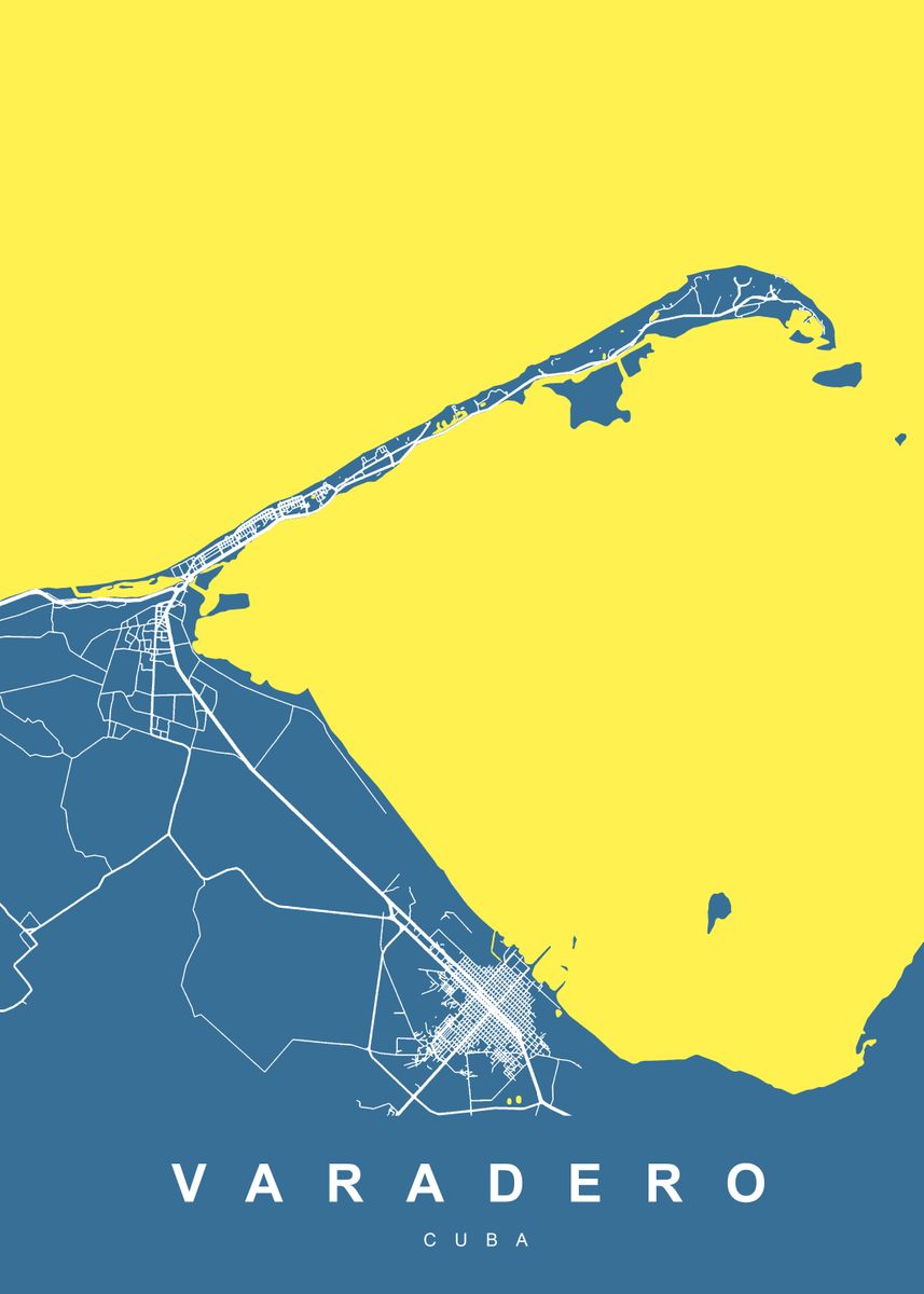 'VARADERO Map CUBA ' Poster by UrbanMaps | Displate
