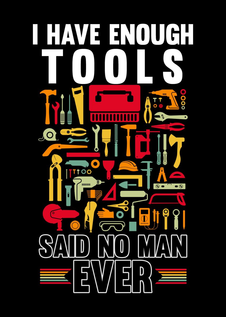 'Garage Tools Mechanic Dad' Poster, picture, metal print, paint by ...