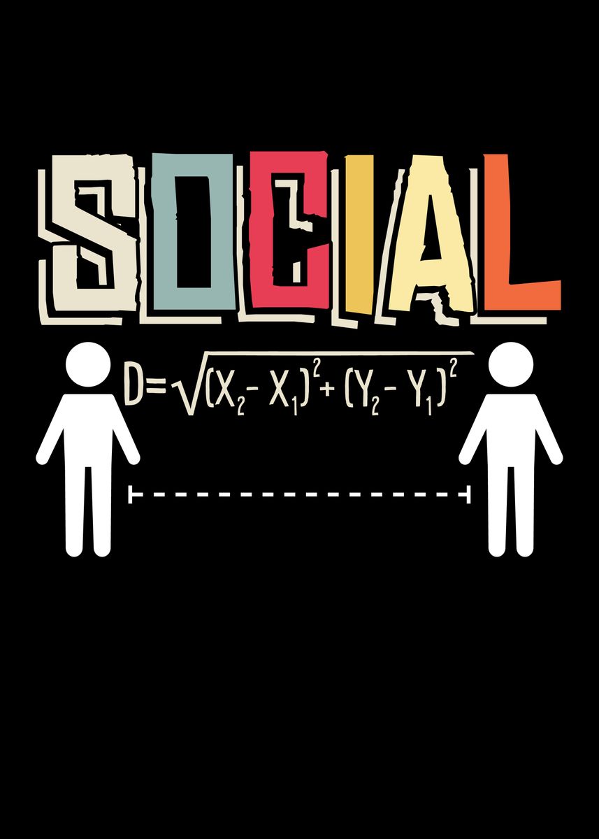 'Social Math Quarantined' Poster, picture, metal print, paint by ZS C O ...