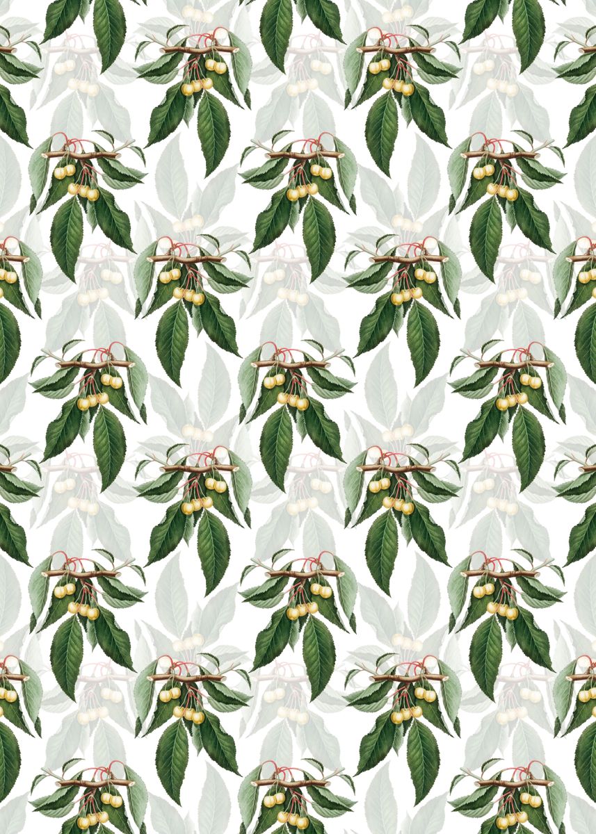 'Floral Cherry Pattern' Poster, picture, metal print, paint by Holy ...