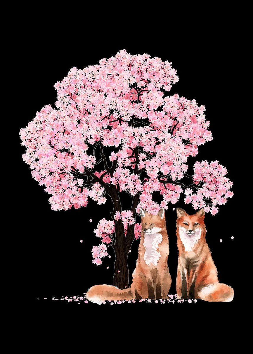 'Cherry Blossom Japanese' Poster, picture, metal print, paint by ...