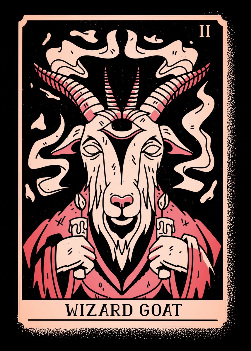 'Tarot Goat Wizard Magician' Poster, picture, metal print, paint by ...