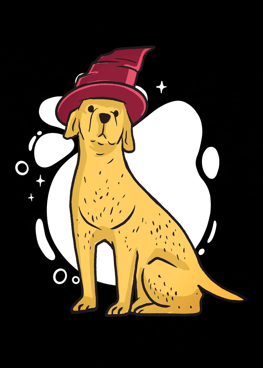 'Wizard Dog Magician' Poster, picture, metal print, paint by BestPrints ...