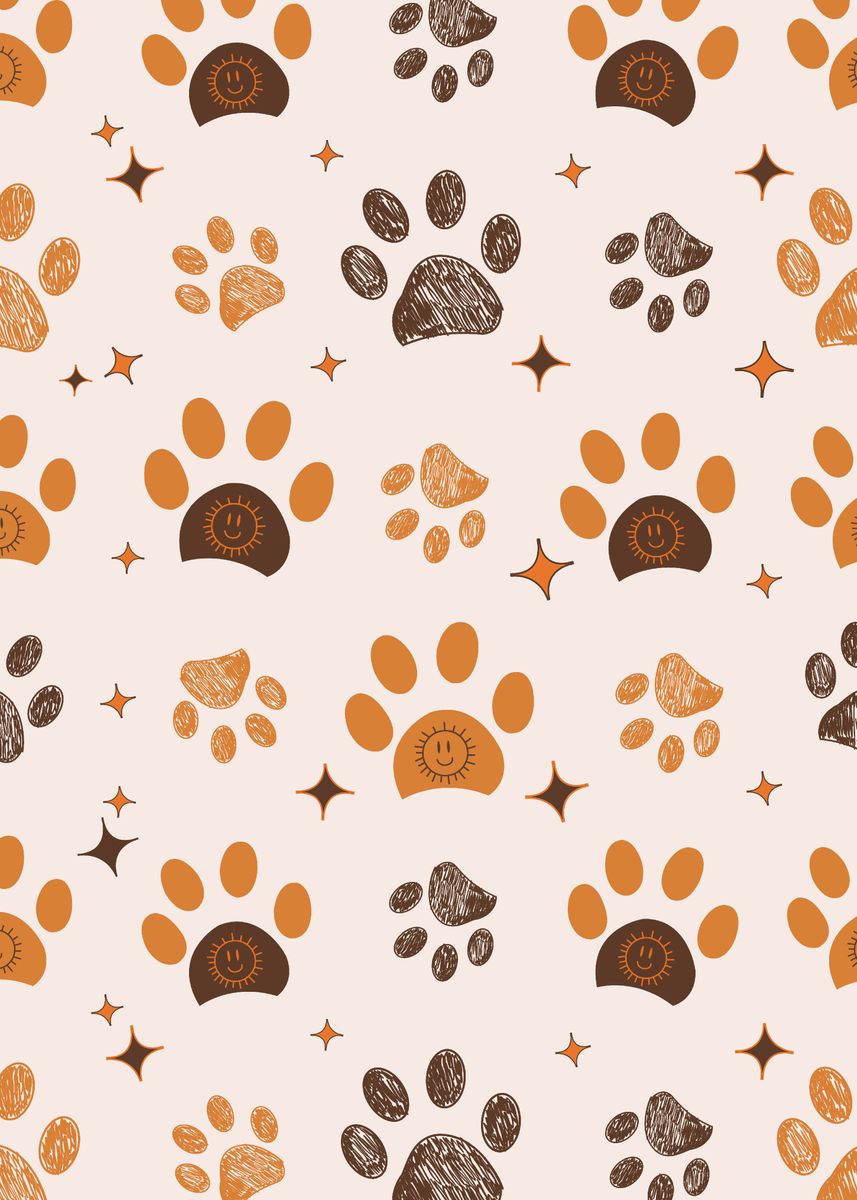 'Positive paw prints' Poster, picture, metal print, paint by Gulsen ...