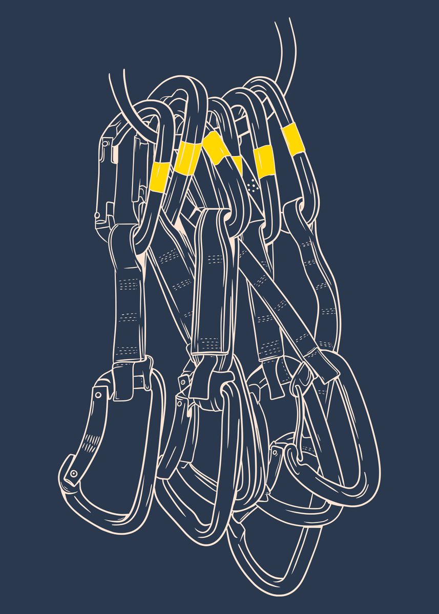 'Climbing quickdraw set' Poster, picture, metal print, paint by mailbox ...