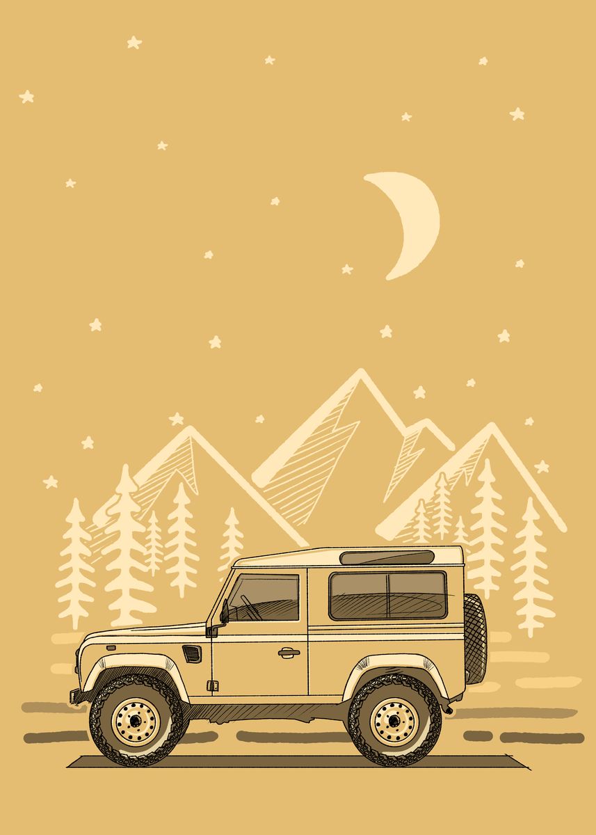 'Classic 4x4 offroad car' Poster, picture, metal print, paint by ...