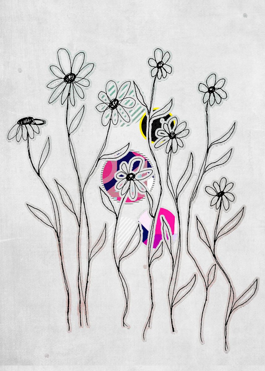 'flower drawing ' Poster, picture, metal print, paint by LAST LIGHT ...