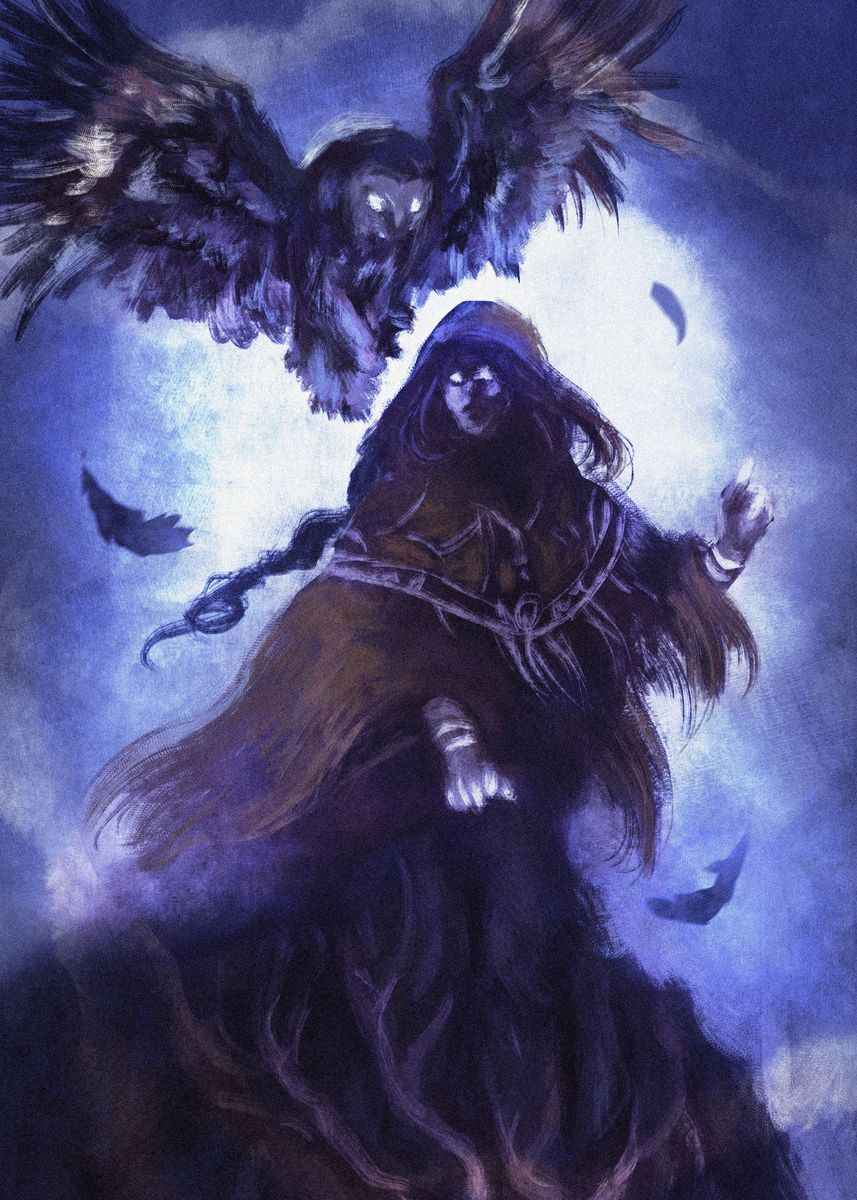 'THE OWL WITCH' Poster, picture, metal print, paint by Alessia H ...