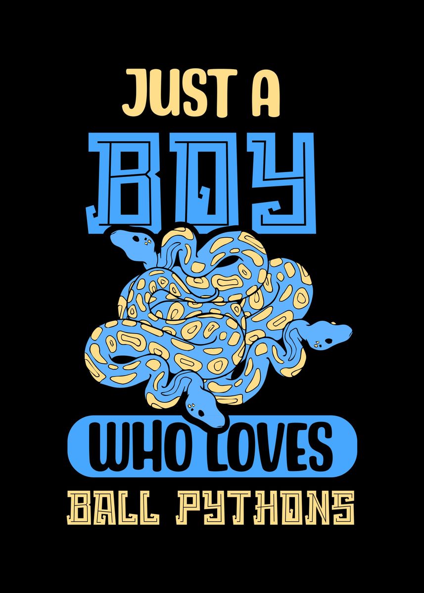 'Ball python' Poster, picture, metal print, paint by Sebastian Wünsche ...