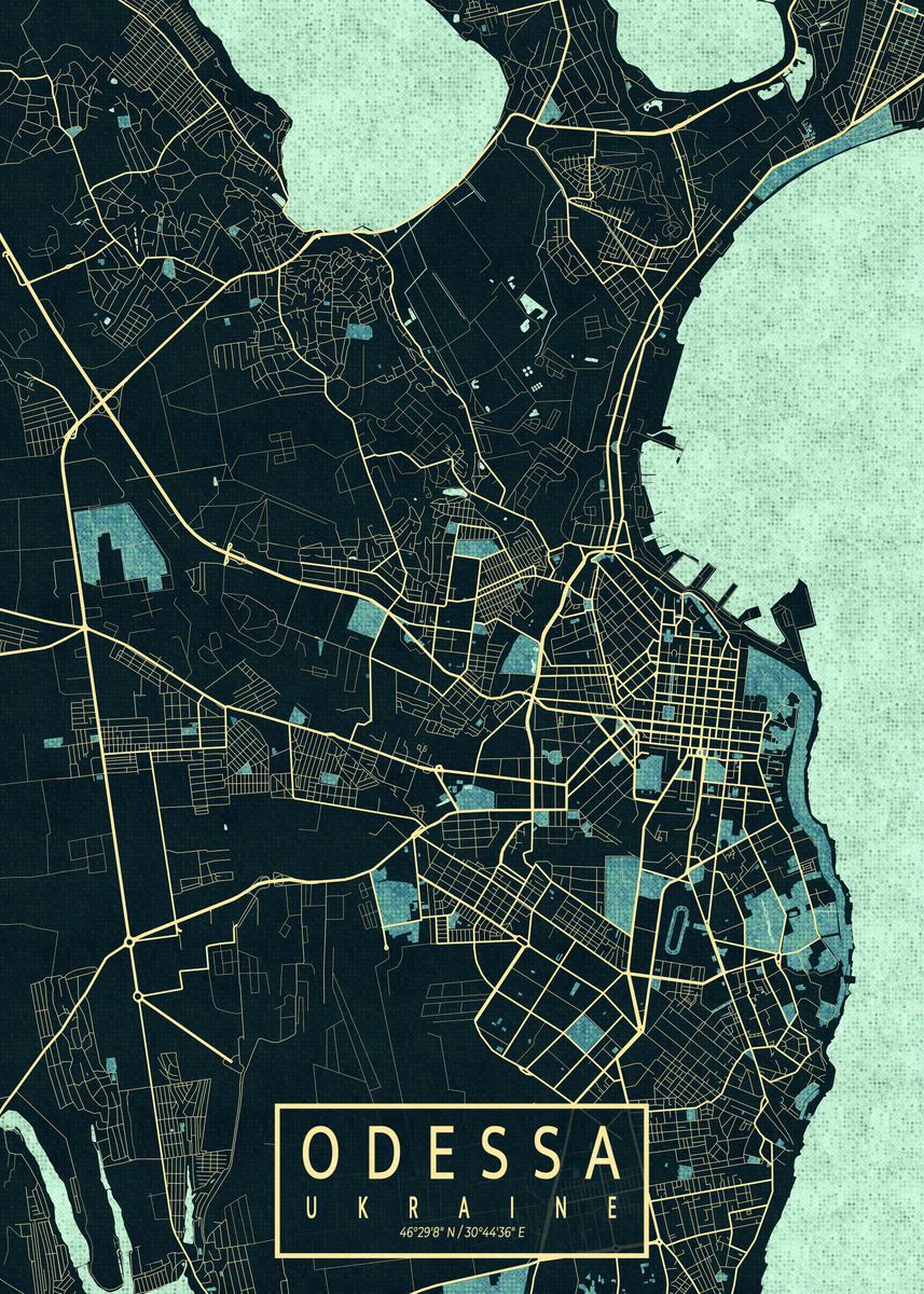 'Odessa City Map Summer' Poster by deMAP Studio | Displate