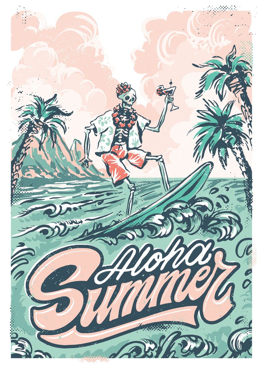 'Aloha Hawaii ' Poster, picture, metal print, paint by Fateh Lahlah ...