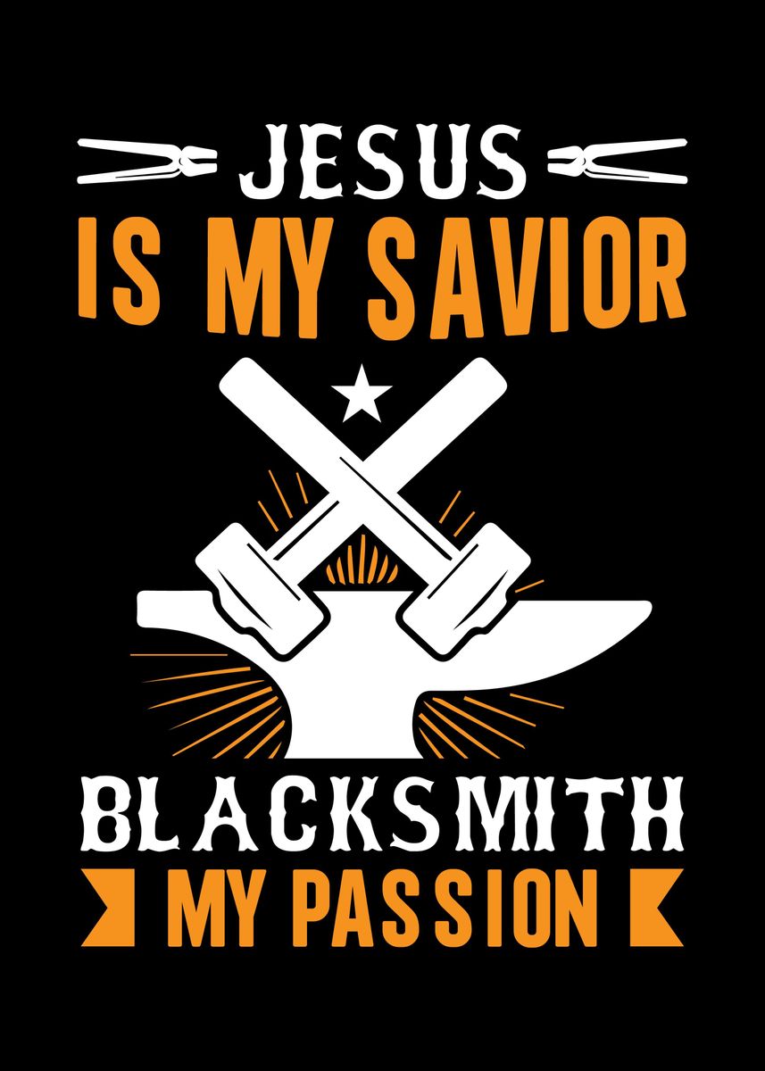 'Blacksmith Blacksmithing' Poster, picture, metal print, paint by ...