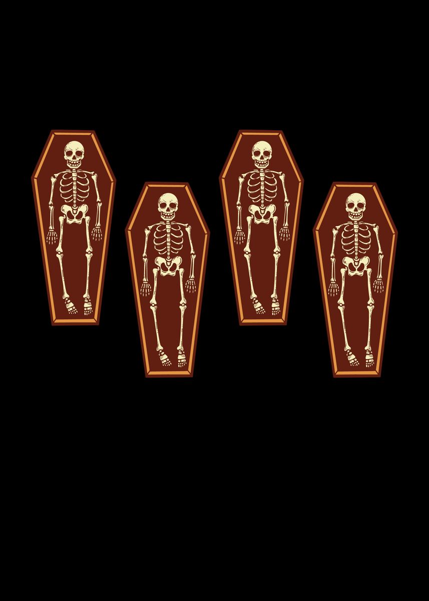 'Skeleton In Coffin' Poster by Mooon | Displate