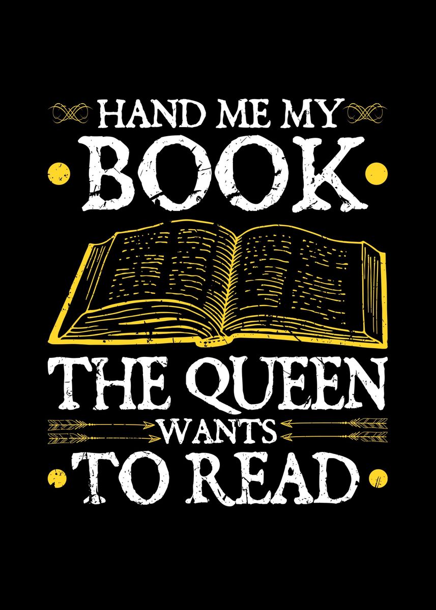 'Reading Queen Book Lover' Poster, picture, metal print, paint by ...