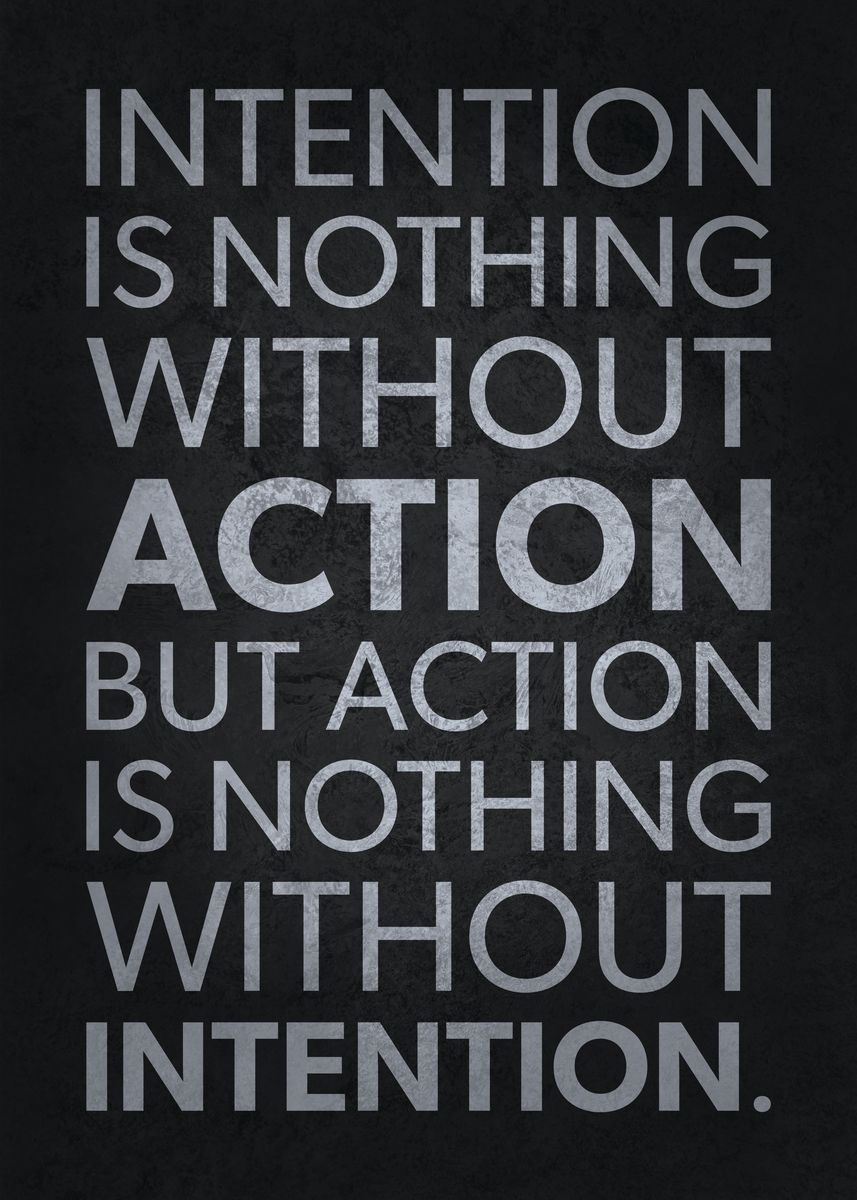 'Action vs Intention' Poster, picture, metal print, paint by CHAN ...