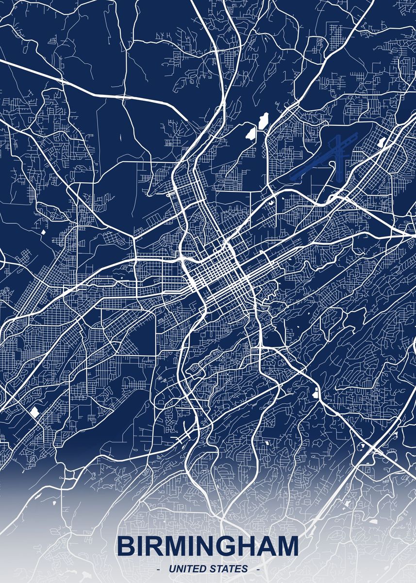 'Birmingham Alabama' Poster, picture, metal print, paint by sinnois ...