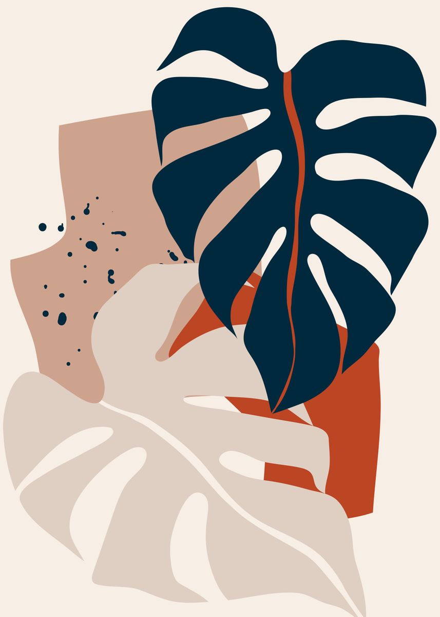 'Tropical Monstera Leaves' Poster by Human Shadow | Displate