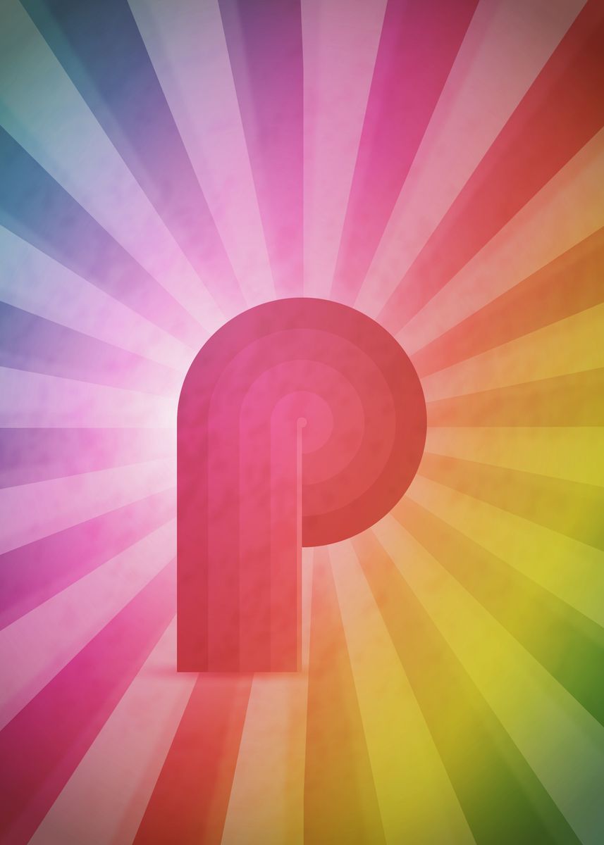 'Retro letter P' Poster, picture, metal print, paint by Kathrin McCain ...