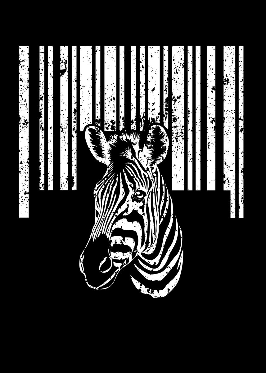 'Zebra Barcode Animal Lover' Poster by NAO | Displate