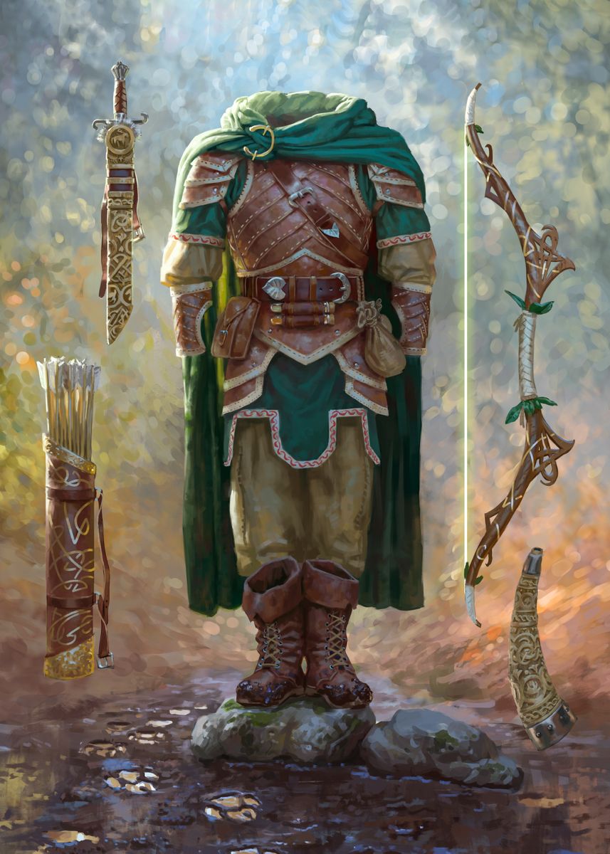 'Ranger Illustration' Poster, picture, metal print, paint by Dungeons ...