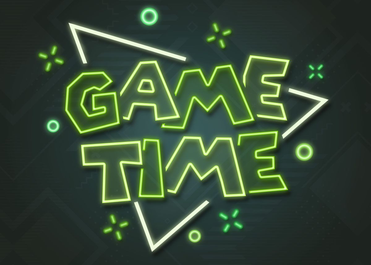 'Game Time Neon Sign' Poster by 84PixelDesign | Displate