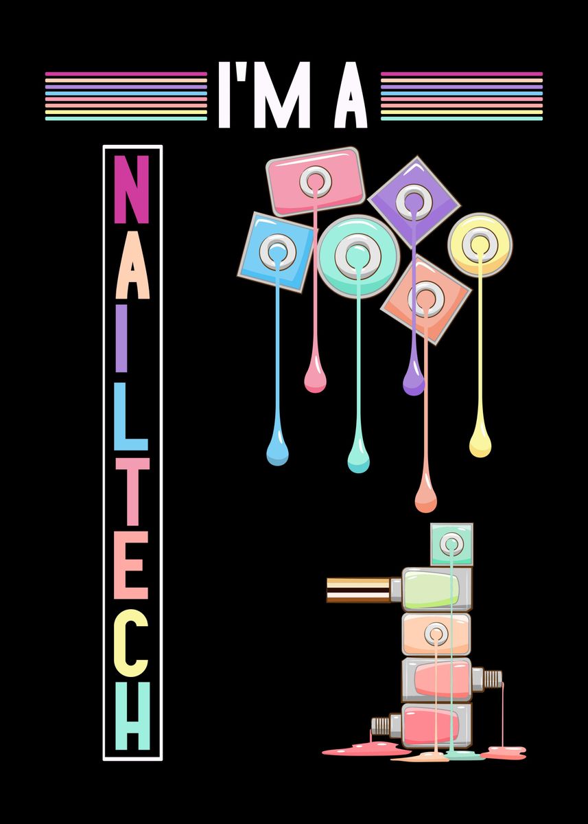 'Nail Tech Make Up Nail' Poster, picture, metal print, paint by ...