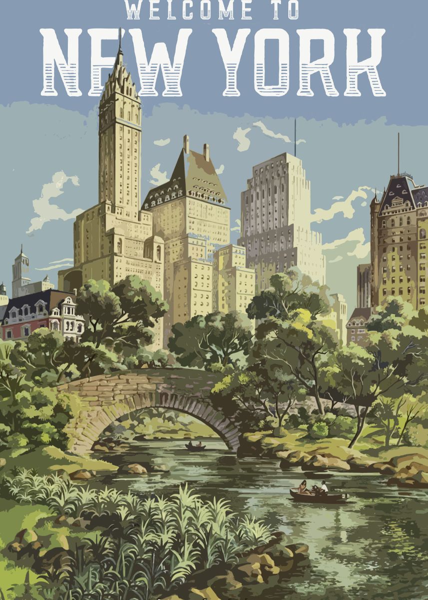 'Vintage New York Poster' Poster by OliArt | Displate