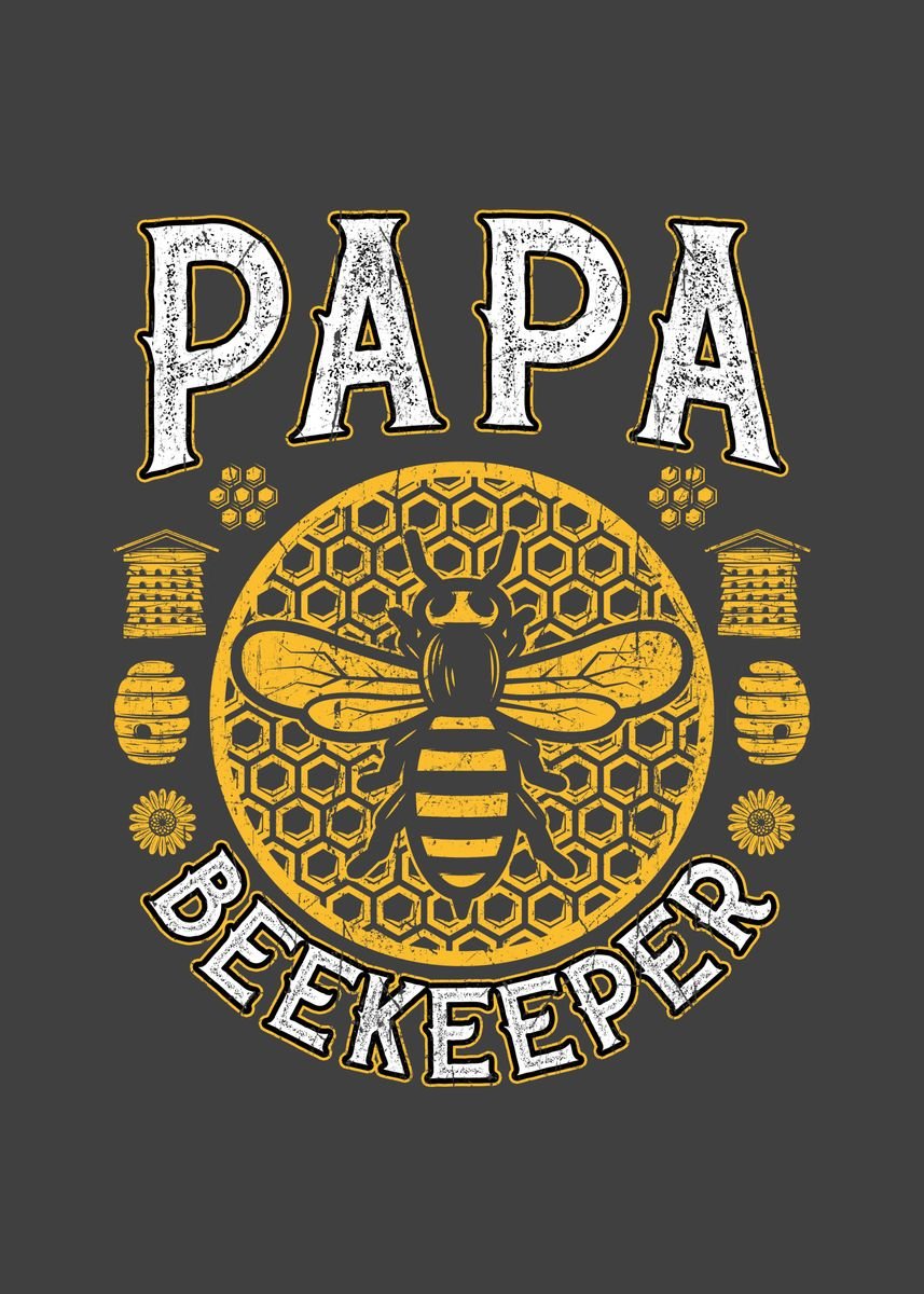 'Beekeeper Dad' Poster, picture, metal print, paint by schmugo | Displate
