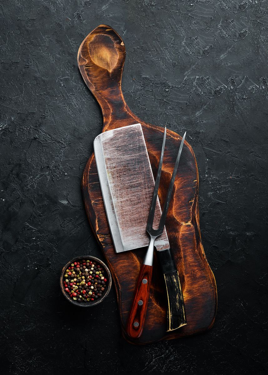 'Chopping board knife' Poster, picture, metal print, paint by Moon ...