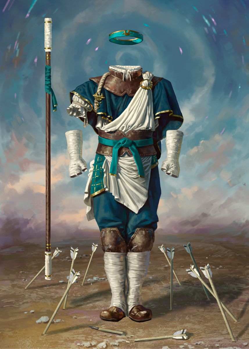 'Monk Illustration' Poster, picture, metal print, paint by Dungeons and ...