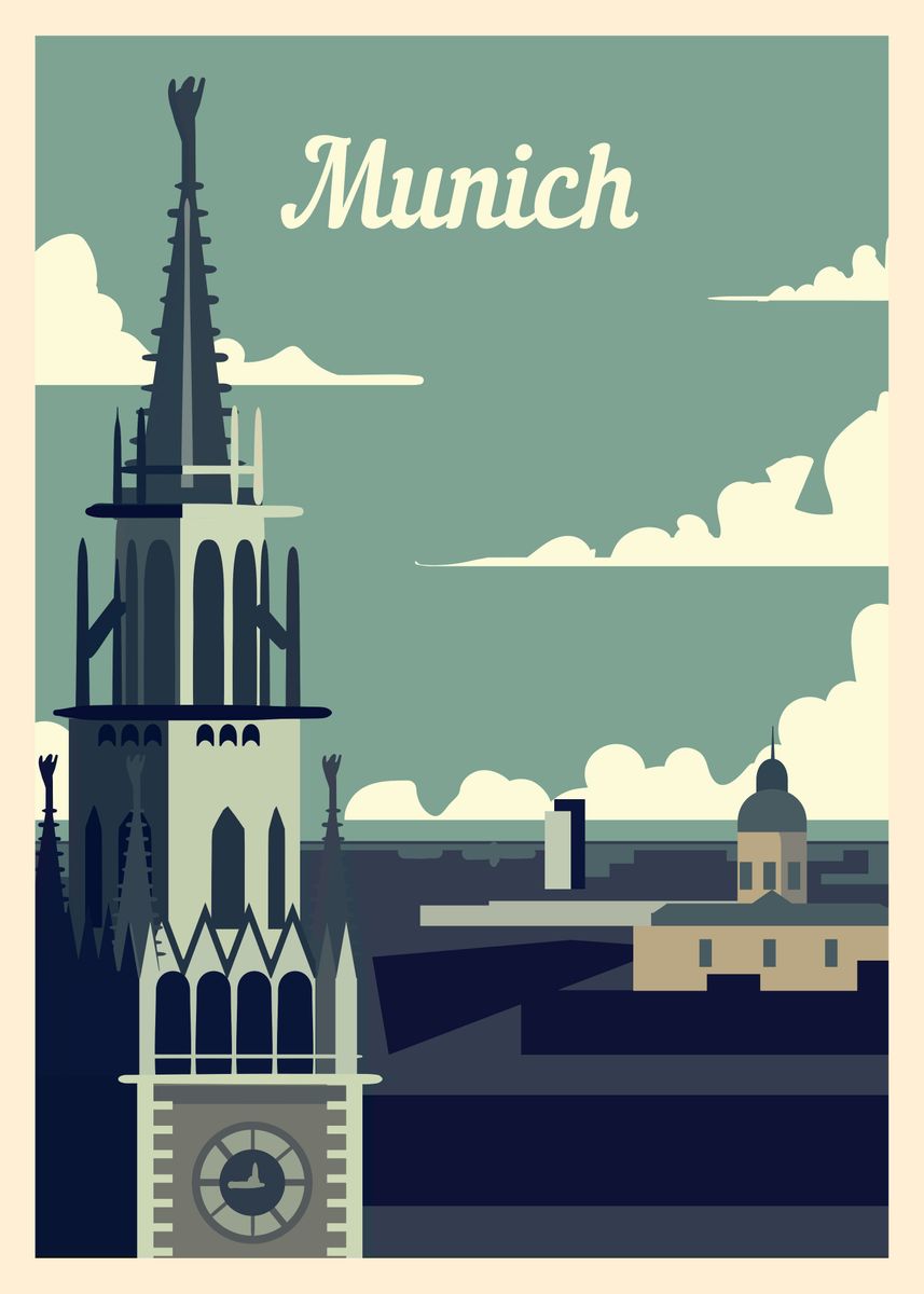 'Munich' Poster, picture, metal print, paint by Alin Gabriel | Displate