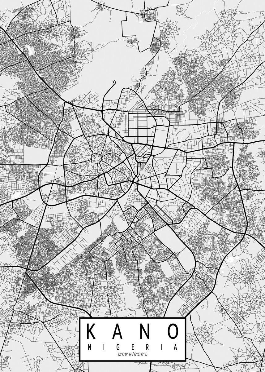 'Kano City Map Light' Poster by deMAP Studio | Displate