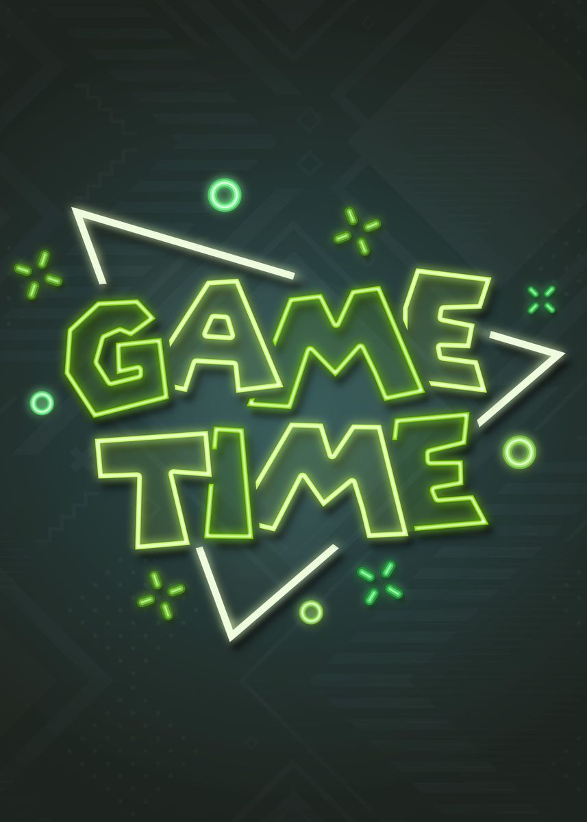 'Game Time Neon Sign' Poster, picture, metal print, paint by ...