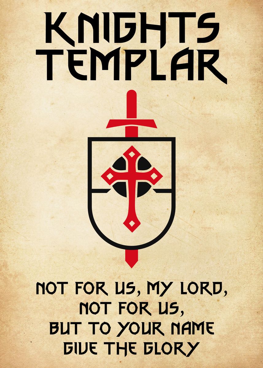 'Templar Vintage Oath' Poster, picture, metal print, paint by OliArt ...