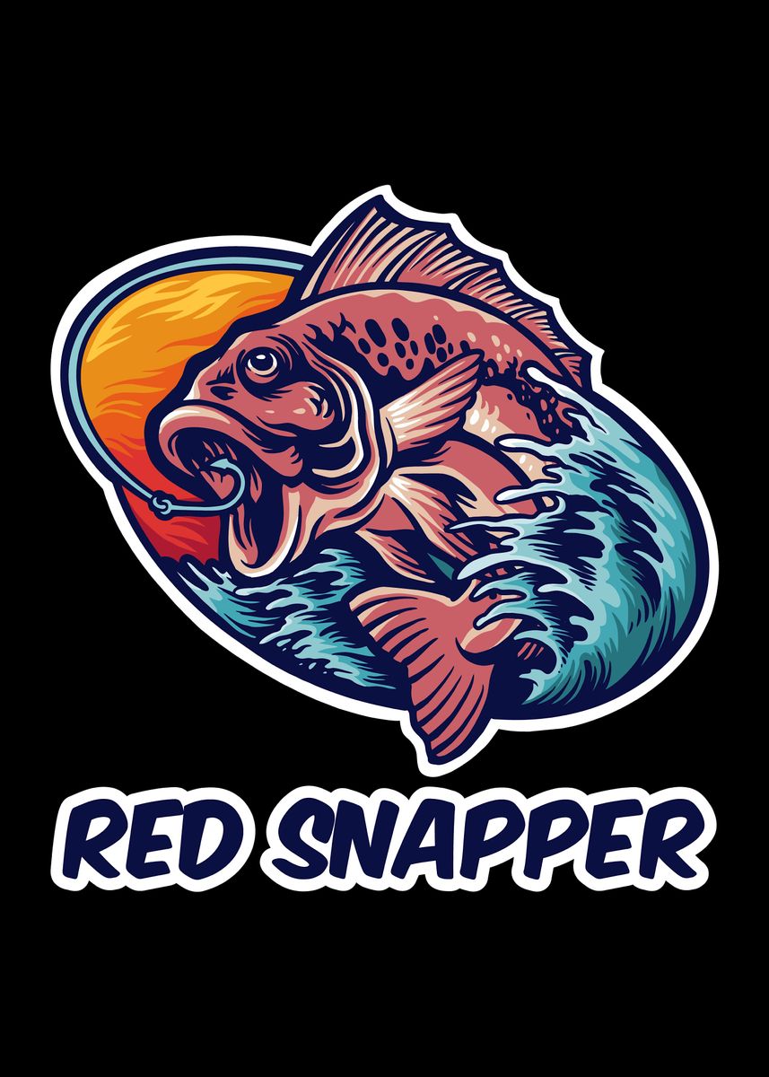 'Red Snapper' Poster, picture, metal print, paint by crbn design | Displate