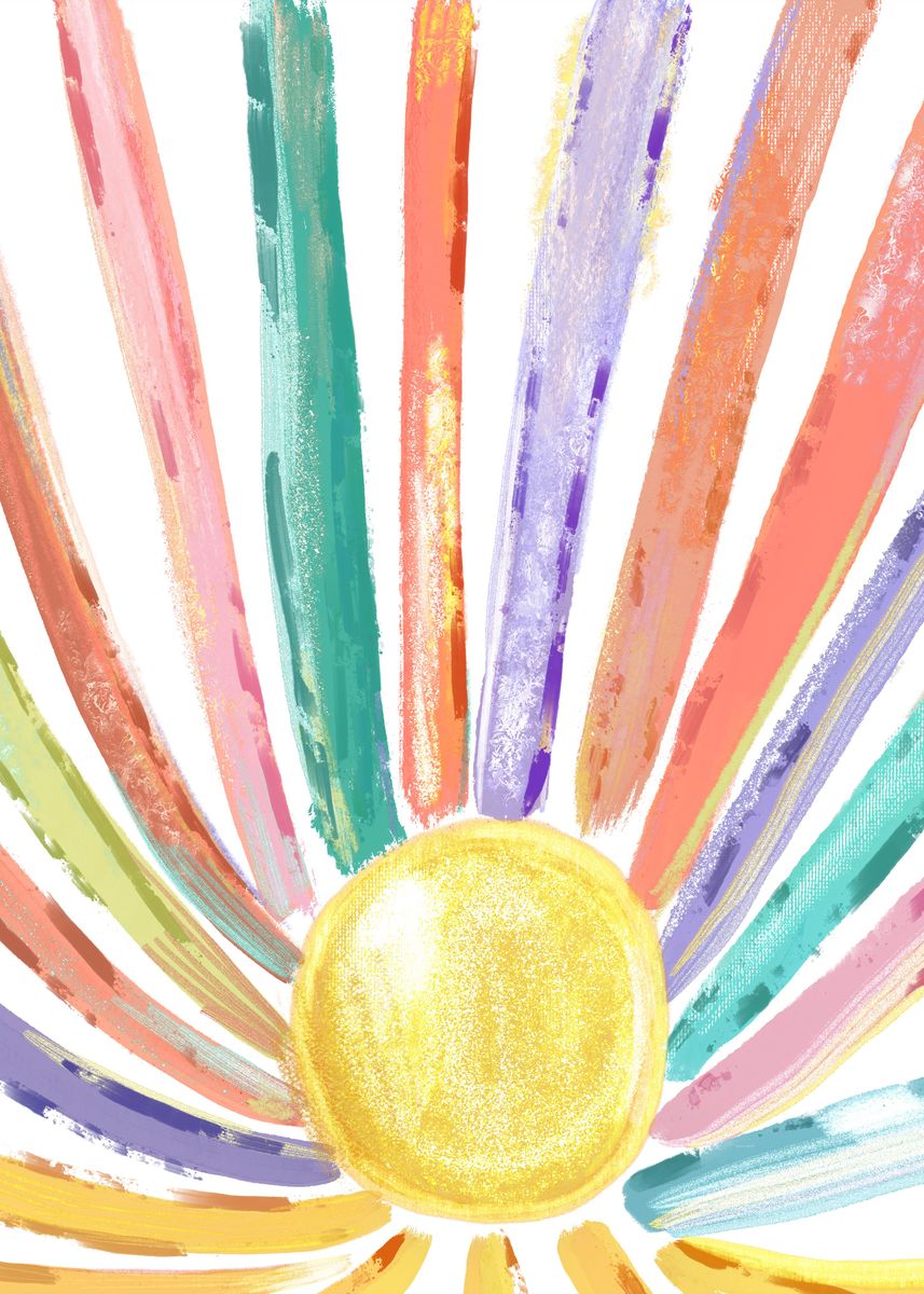 'Retro sunshine' Poster, picture, metal print, paint by Gulsen Gunel ...