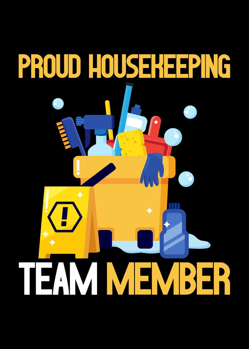 'Housekeeping Cleaning Team' Poster, picture, metal print, paint by ...