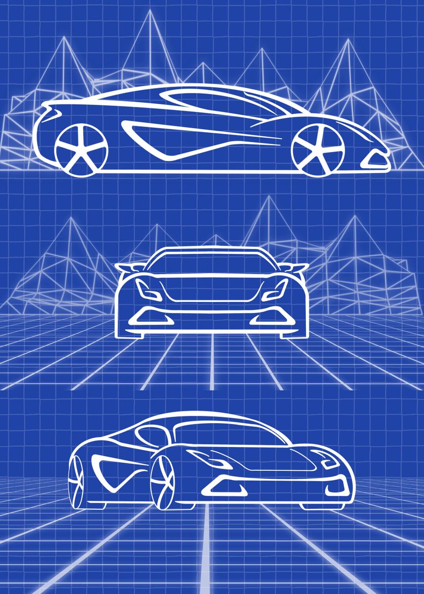 'Blueprint perspective ' Poster, picture, metal print, paint by Aiden ...