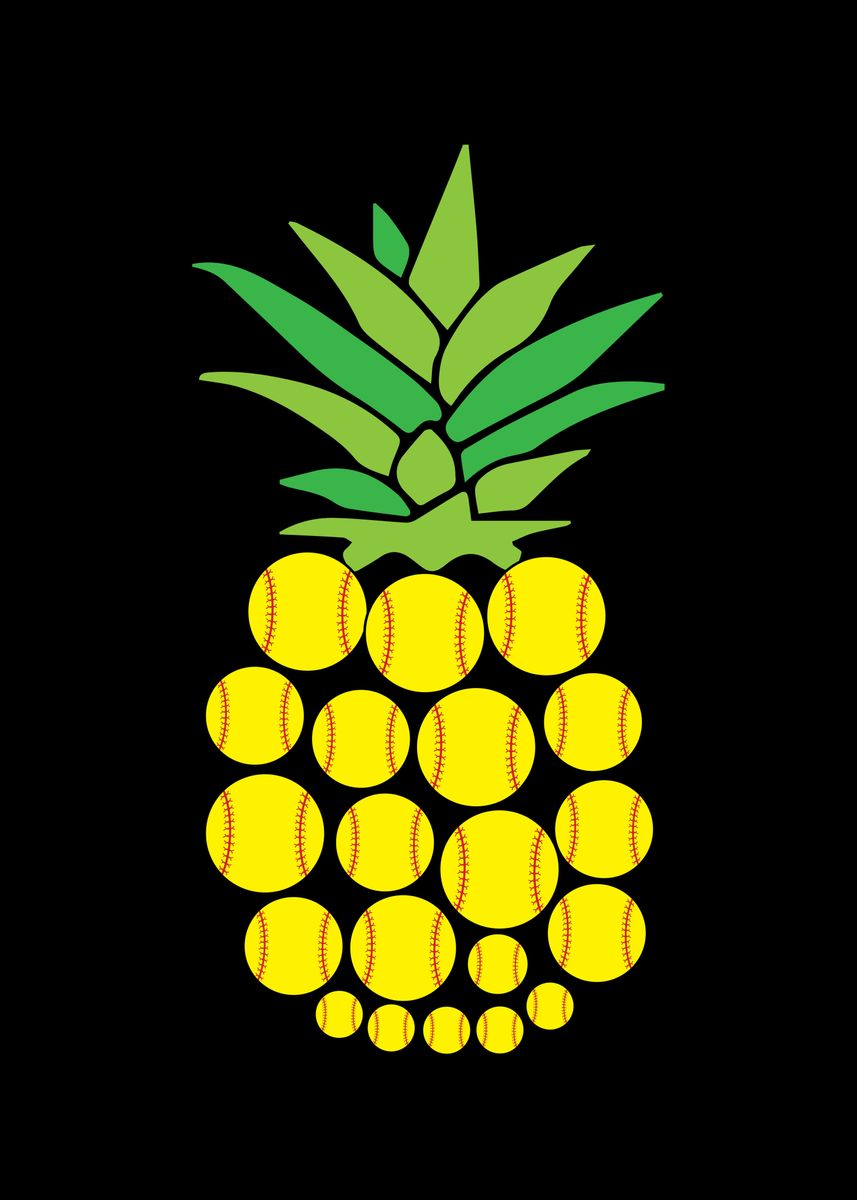 'Pineapple Softball Player' Poster by NAO | Displate
