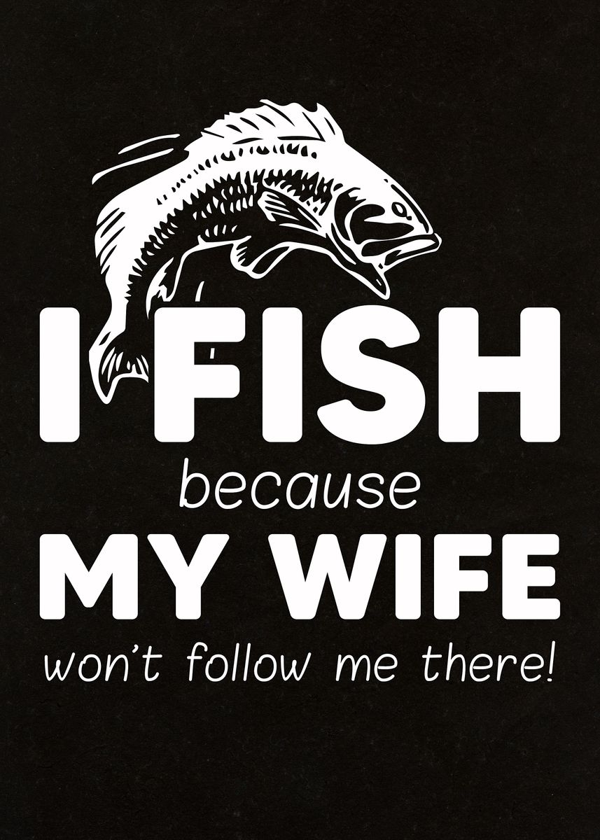 'I Fish' Poster, picture, metal print, paint by crbn design | Displate