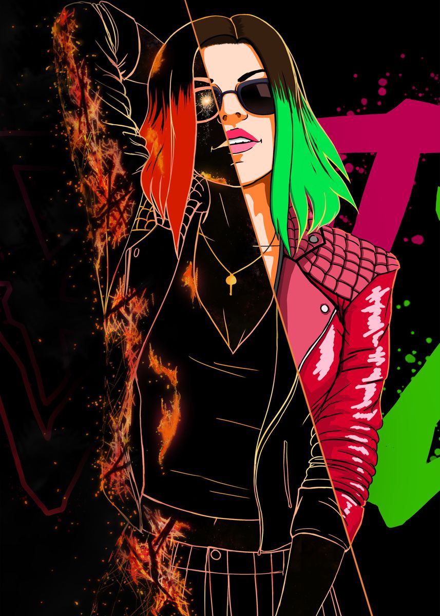 'Nea' Poster, picture, metal print, paint by Krisztina Balogh | Displate